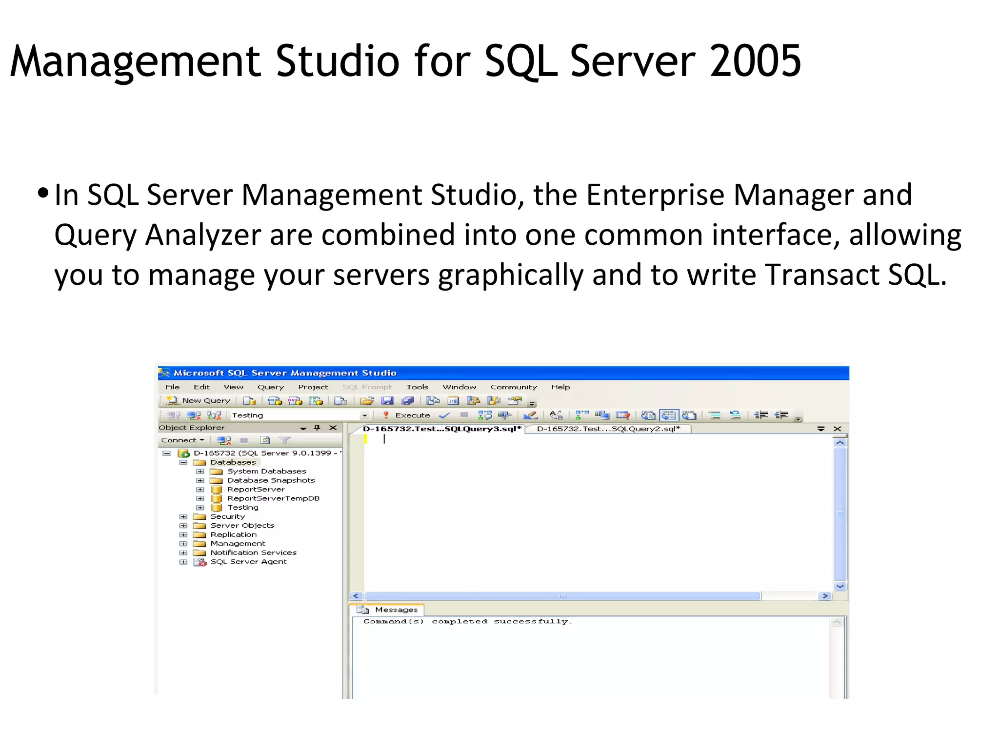 New features of sql server 2005 | PPT
