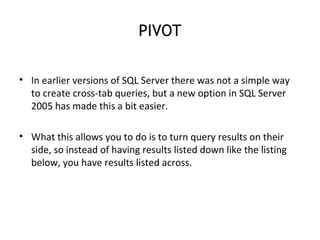 New features of sql server 2005 | PPT