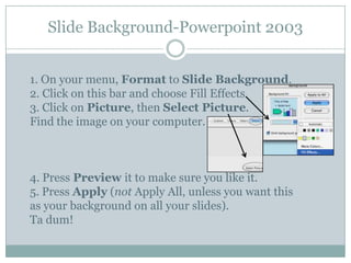 Slide Backgrounds in .ppt, .pptx
