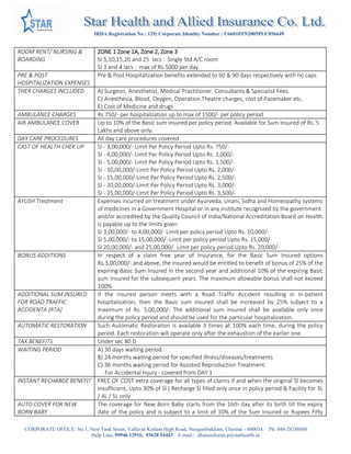 Star Heatlh Insurance Revised FHO Policy | PDF