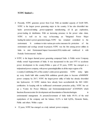 VOCATIONAL TRAINING REPORT ON NTPC KORBA | DOCX