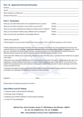 Belize seaman book | Belize cdc coc IN INDIA | PDF