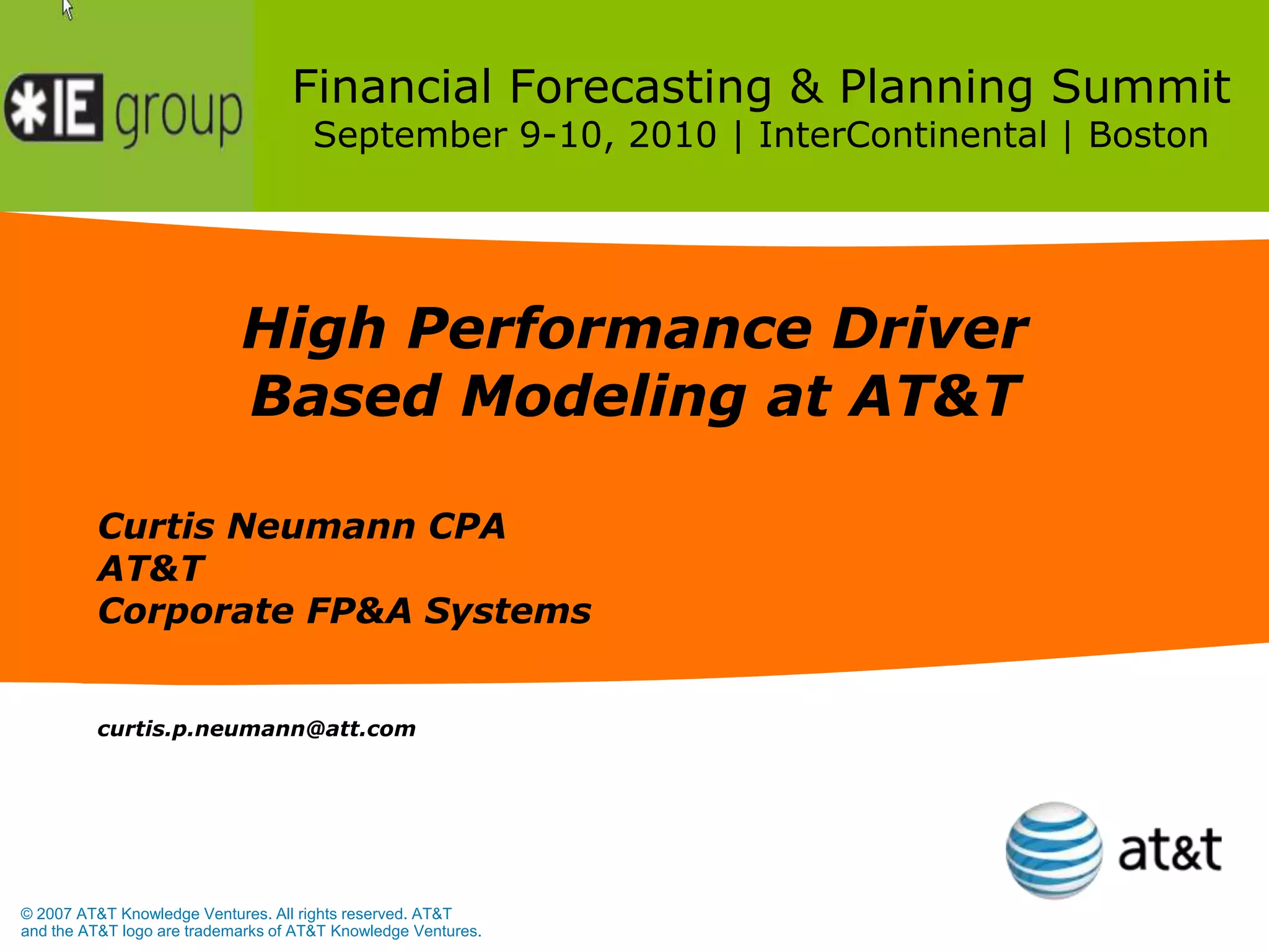 High Performance Driver Based Modelingat Att | PPT