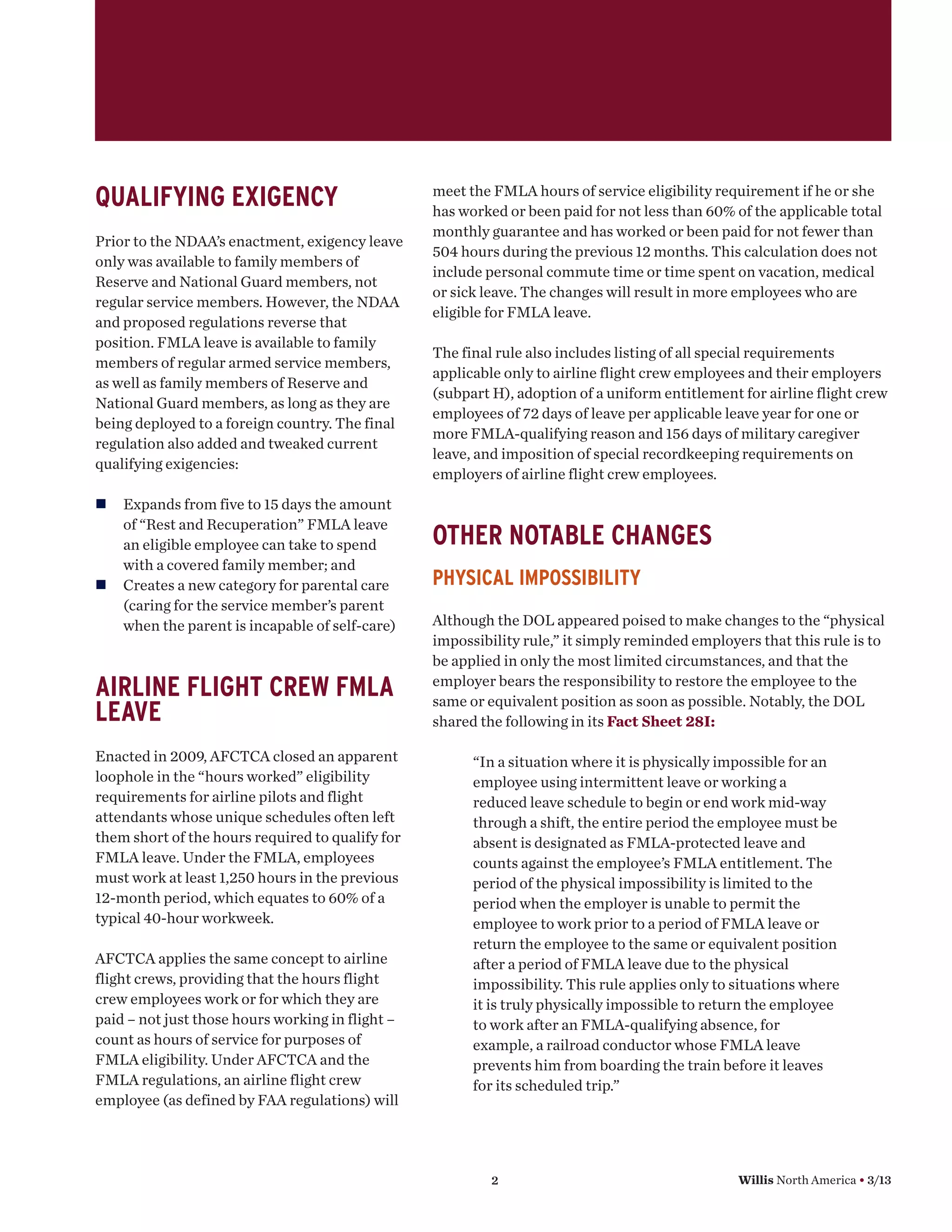 New FMLA poster, forms, policy required: March 8 | PDF