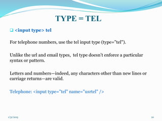 New Form Element in HTML5 | PPT
