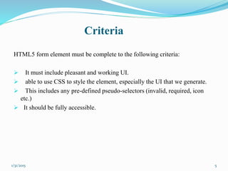 New Form Element in HTML5 | PPT