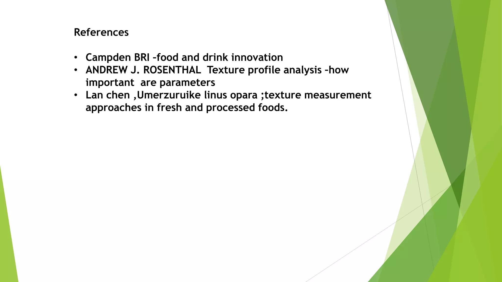 texture measurement in food industry | PPTX