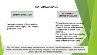 texture measurement in food industry | PPTX