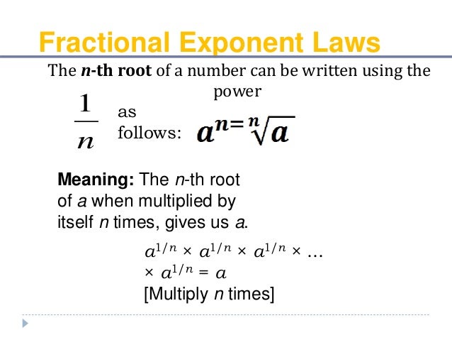 Fractional Exponents and Radicals
