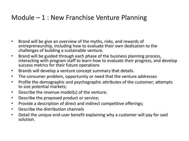 New franchise venture planning | PPTX