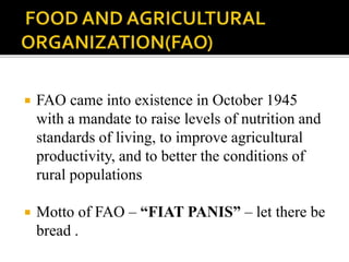 World Health Organization & Food and Agricultural Organization | PPTX