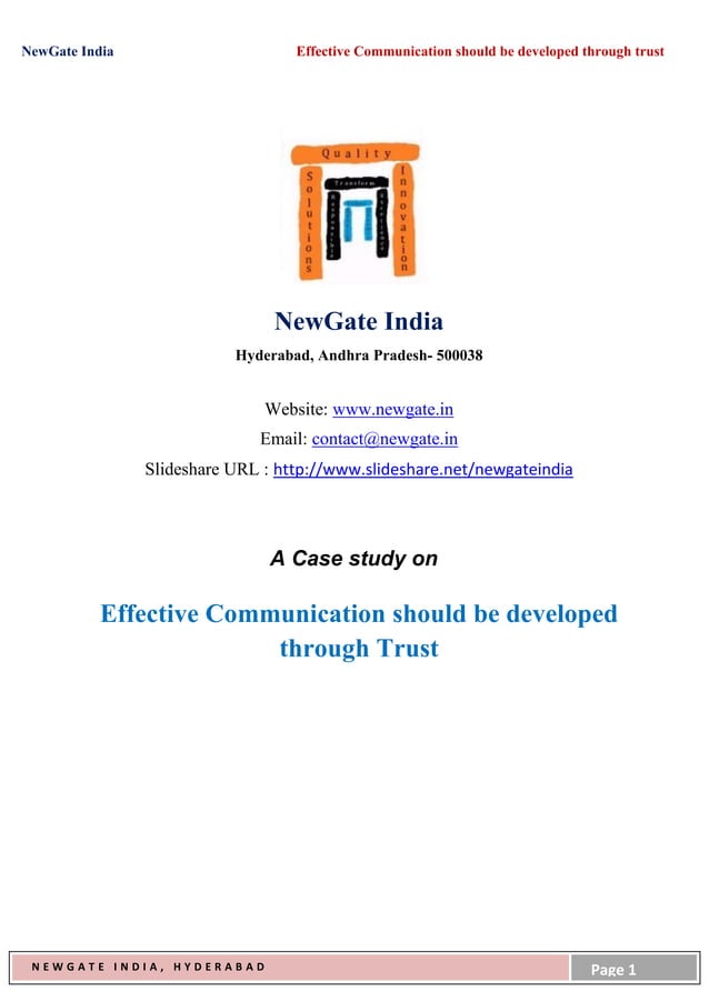 Case study on communications | PDF