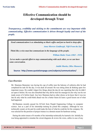 Case study on communications | PDF