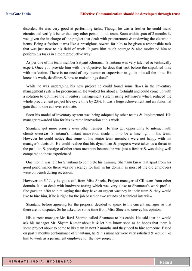 Case study on communications | PDF