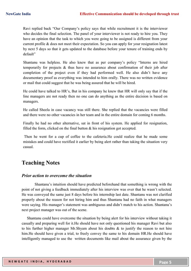 Case study on communications | PDF