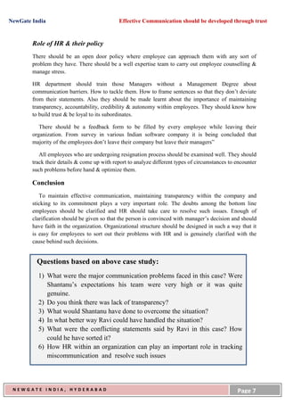 Case study on communications | PDF