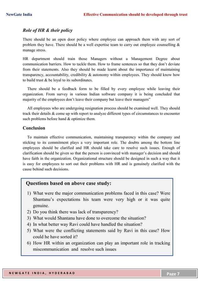 Case study on communications | PDF