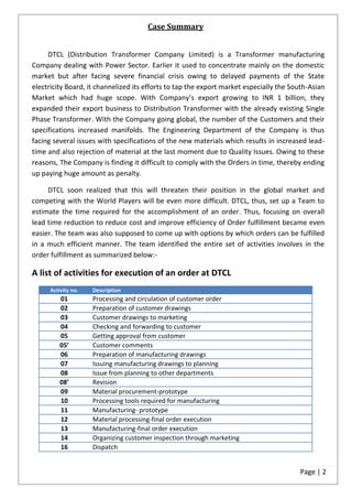 Case study on scheduling | PDF