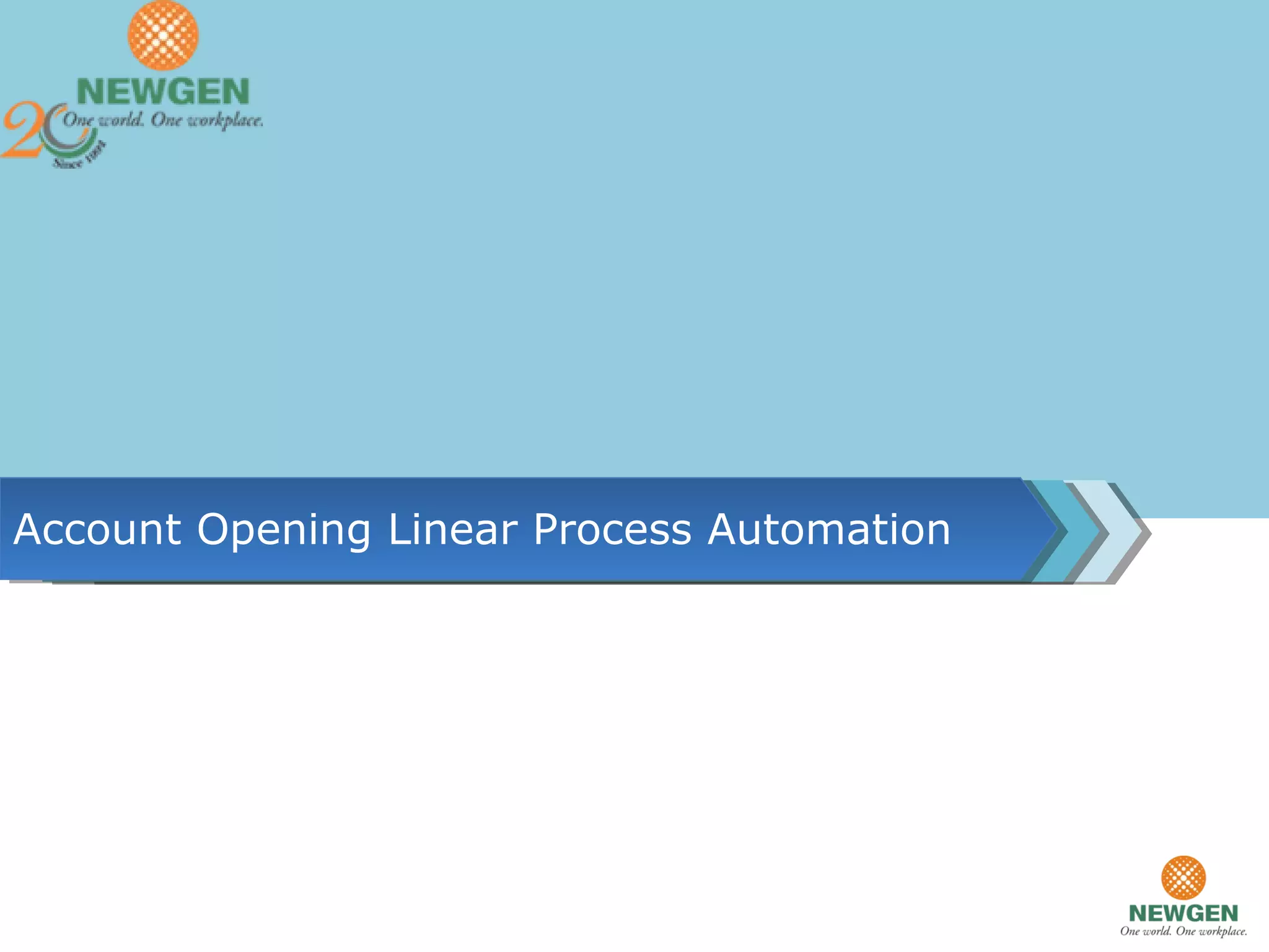 Newgen Account Opening Solution on Cloud | PPT