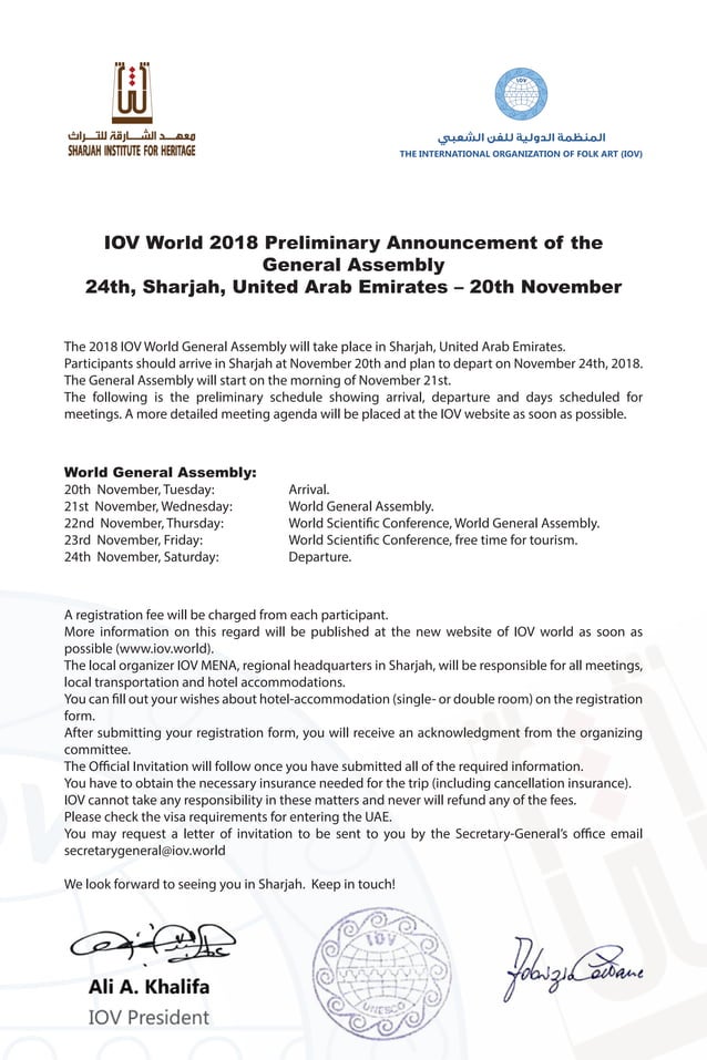 New general assembly announcement | PDF