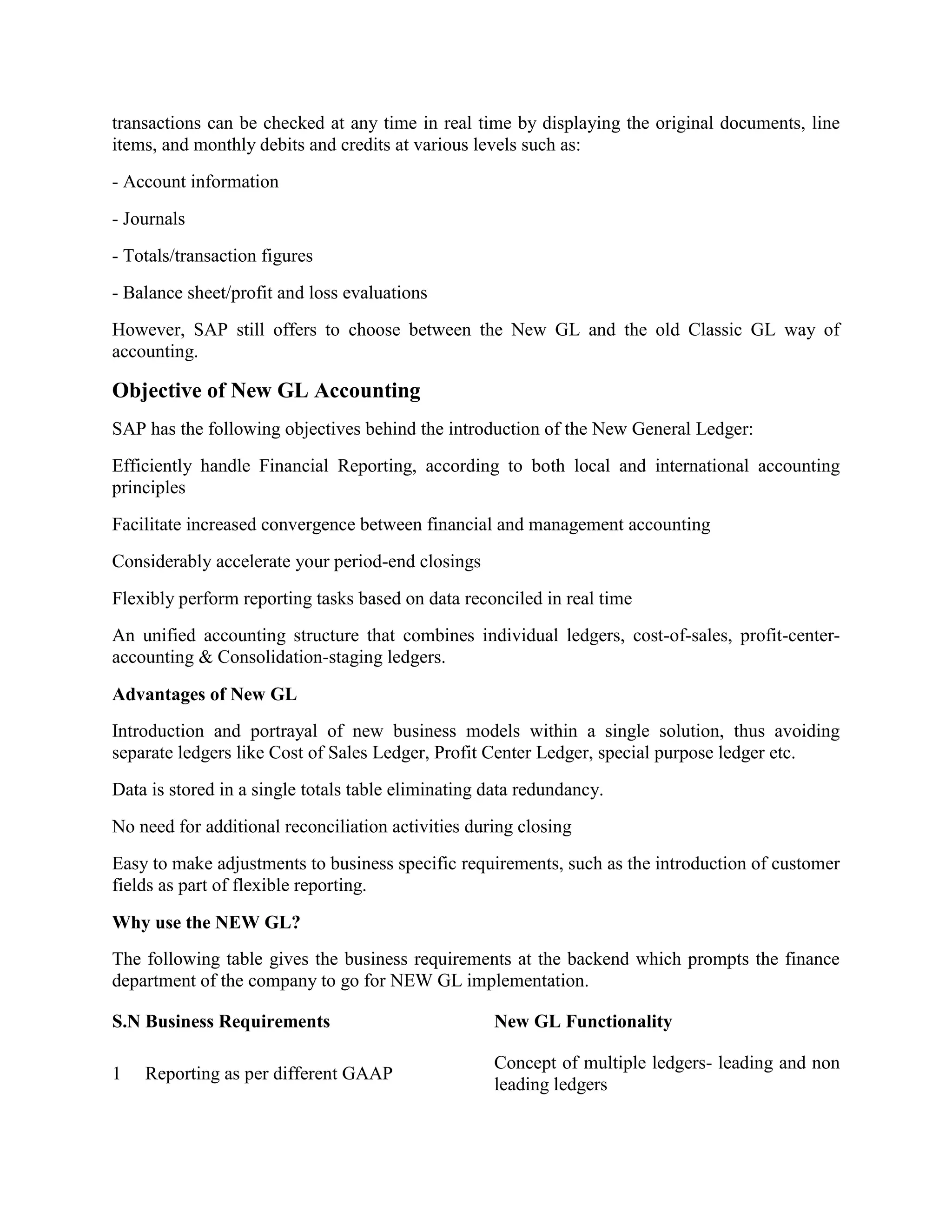 New general ledger accounting in sap | DOCX