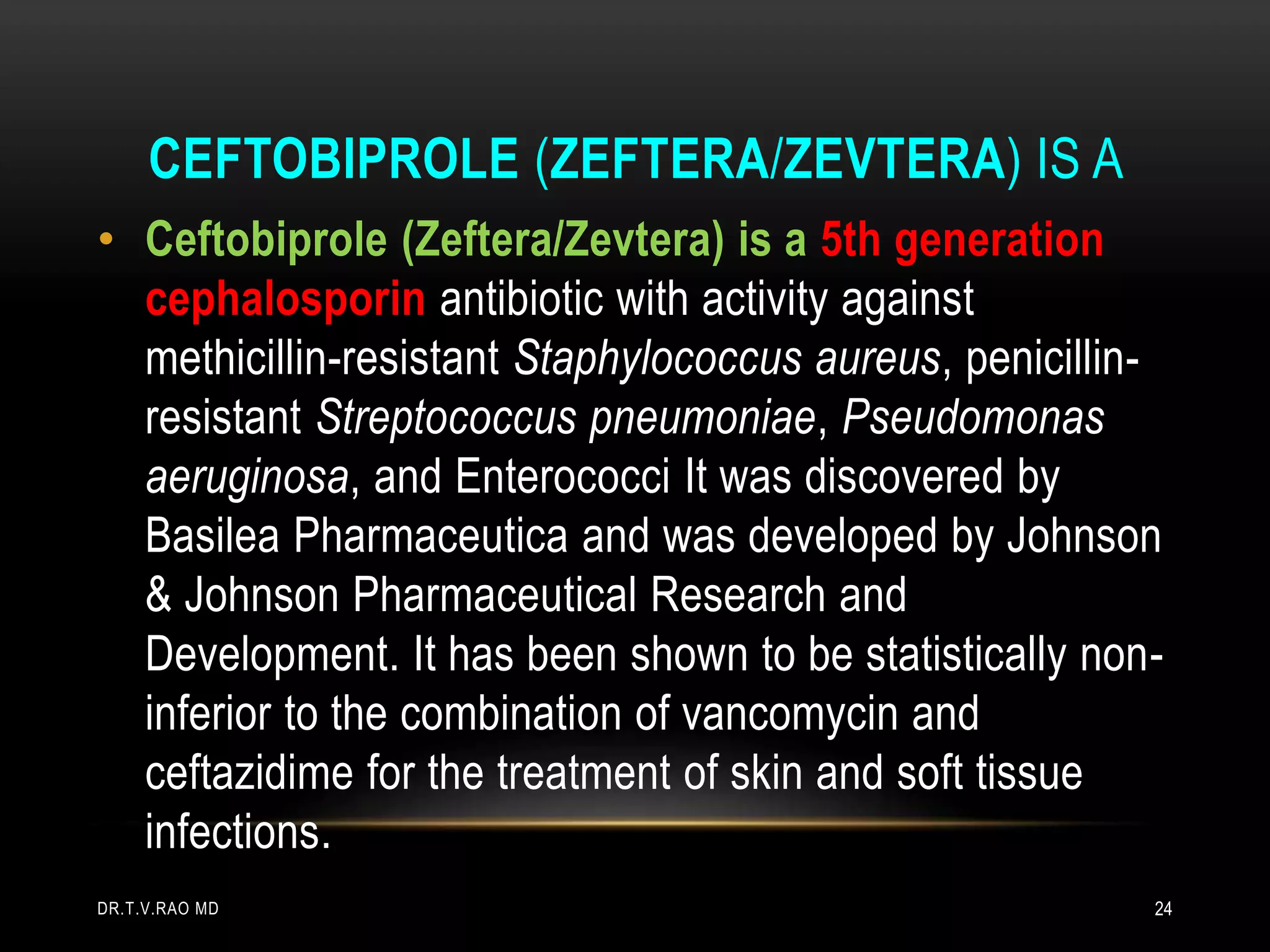New generation cephalosporins 5th generation Cephalosporins | PPTX