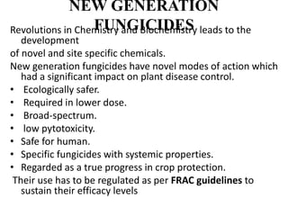 New generation fungicidal molecules for plant disease control | PPTX