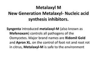 New generation fungicidal molecules for plant disease control | PPTX