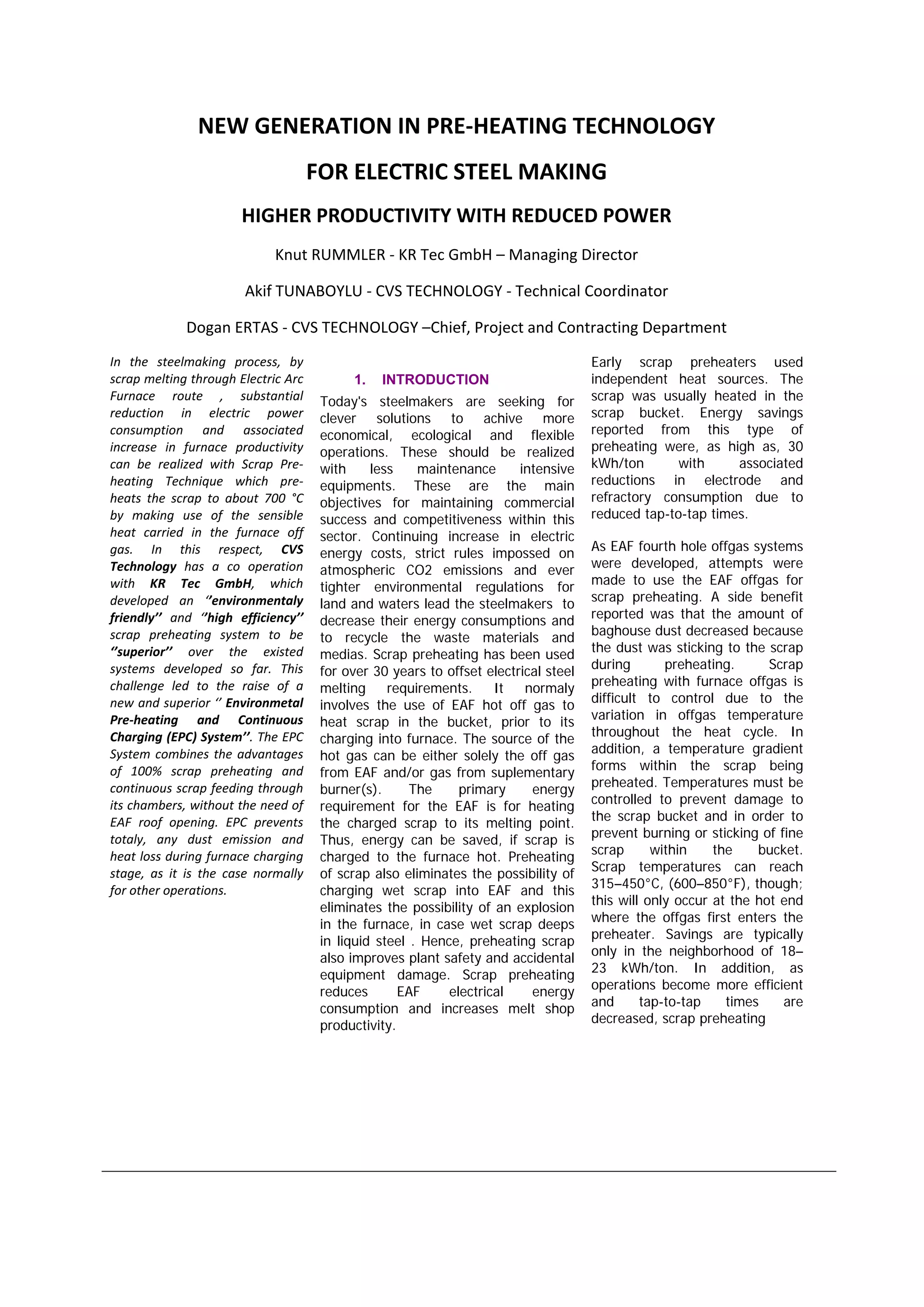 New generation in pre heating technology | PDF