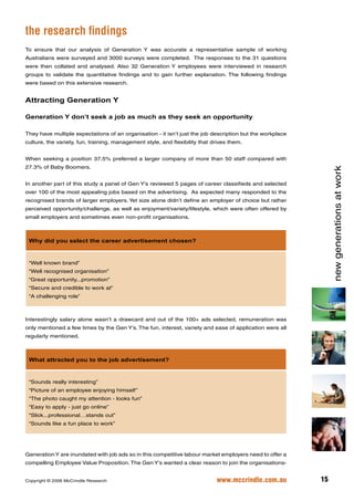 Understanding Generation Y: The New generations at work. Attracting ...