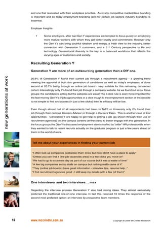Understanding Generation Y: The New generations at work. Attracting ...