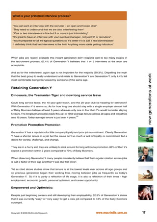 Understanding Generation Y: The New generations at work. Attracting ...