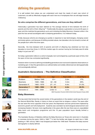 Understanding Generation Y: The New generations at work. Attracting, Recruiting, Retaining and ...