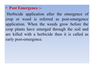 Recent Pre and Post emergence herbicides molecules for field crops with ...