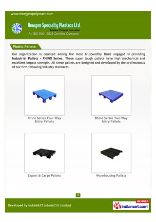 Newgen Specialty Plastics Ltd, Noida, Industrial Pallets & Chemical ...