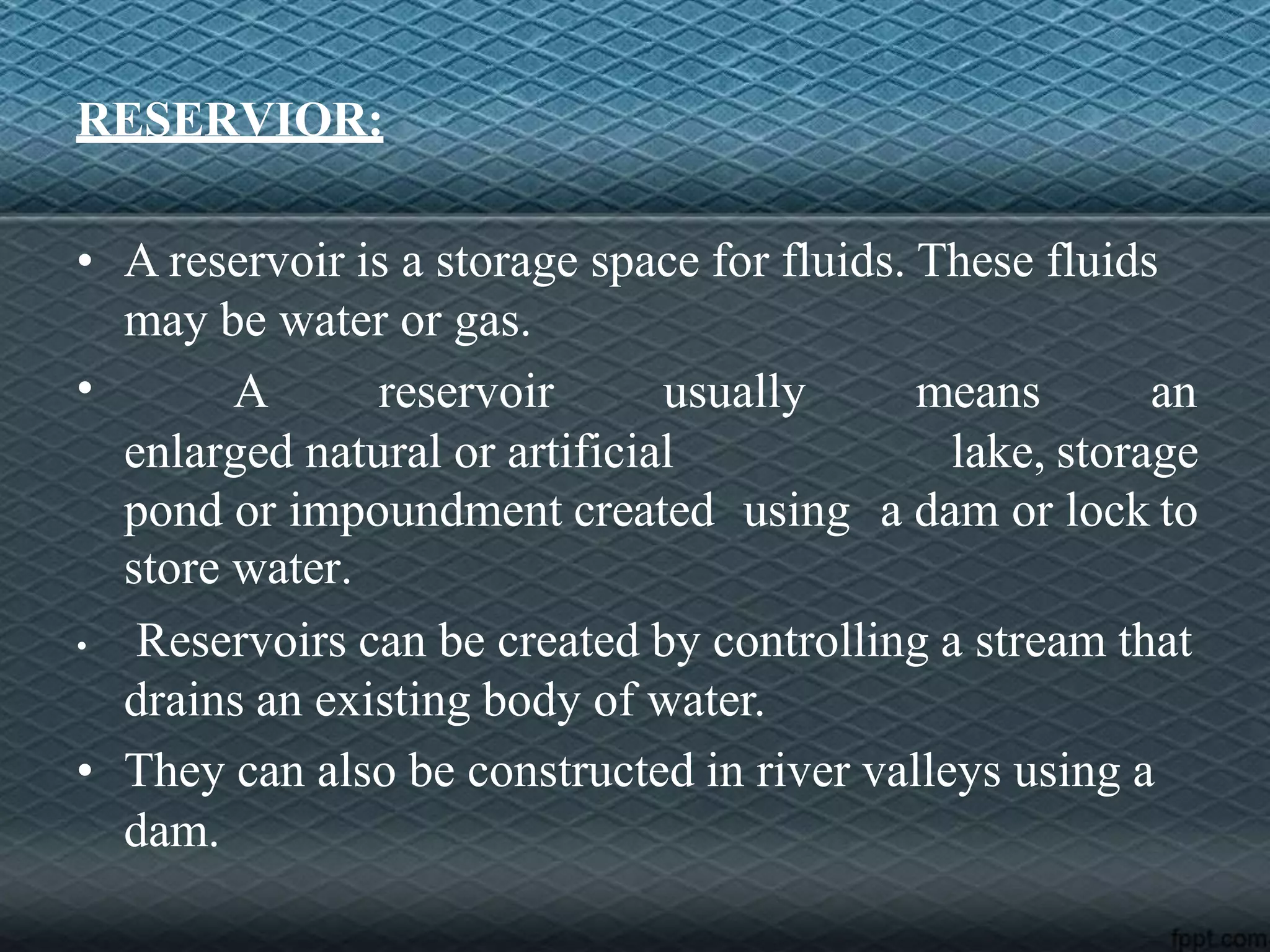 New geology of dams & reservoir unit v | PPTX