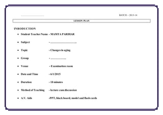 Micro teaching on geriatric nursing | DOC