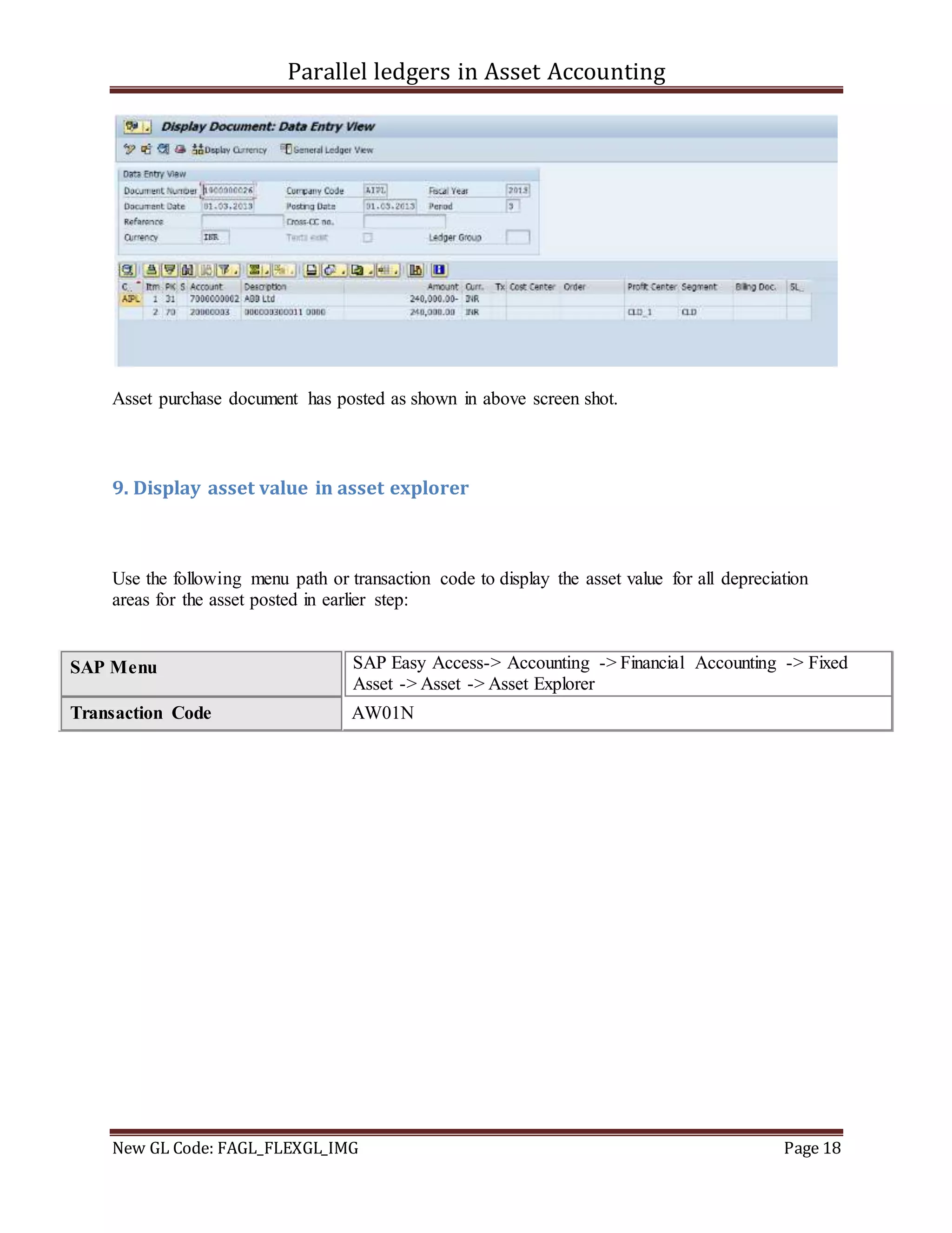 New GL parallel ledgers in asset accounting | DOCX