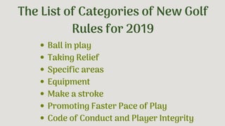 New golf rules 2019 | PDF