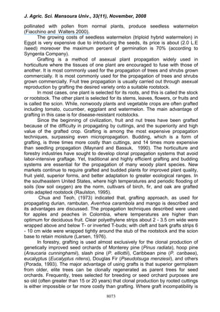 New grafting method for seedless watermelon plants propagation | PDF