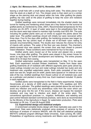 New grafting method for seedless watermelon plants propagation | PDF