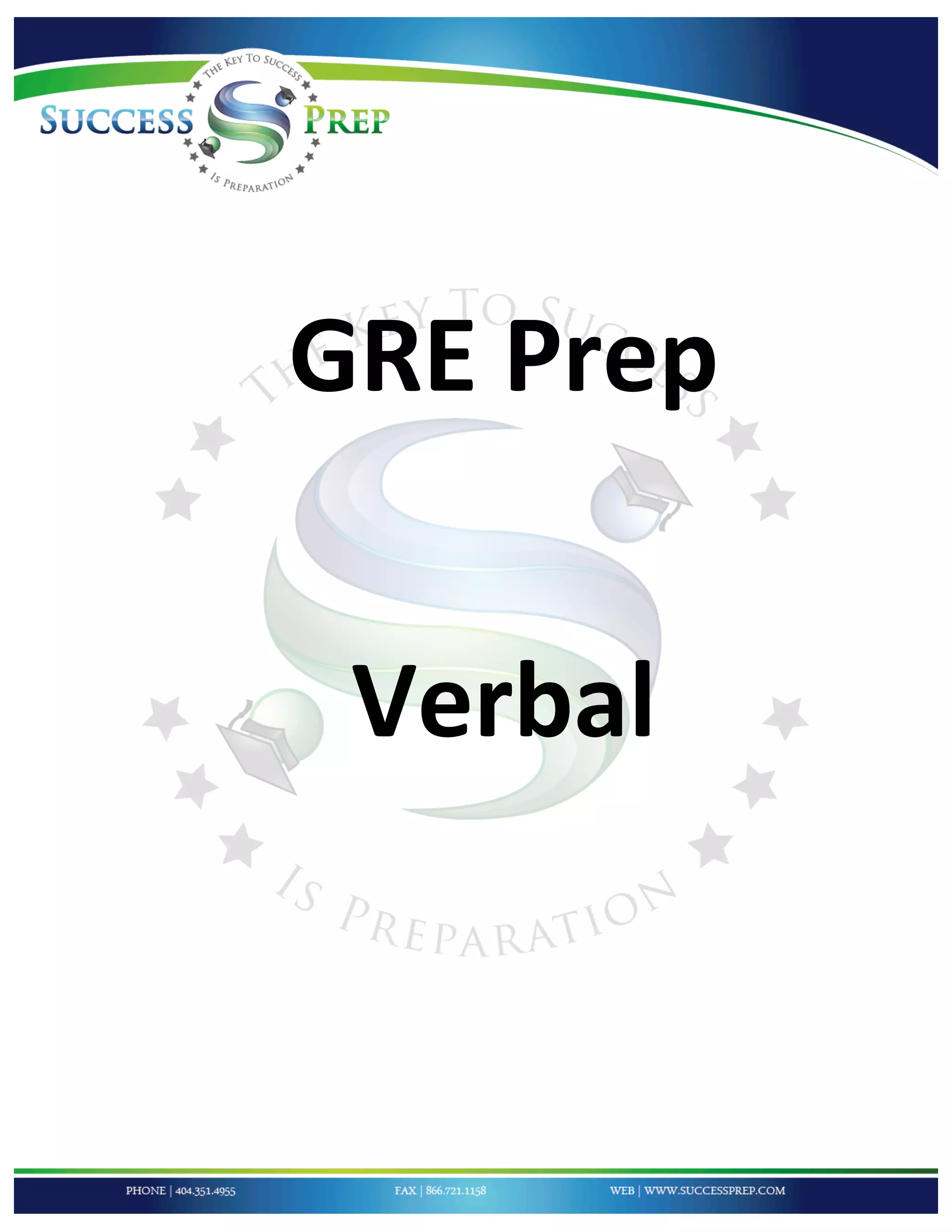 GRE Prep Handout - 4 sessions | PDF | Standardized Testing ...