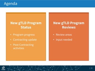 ICANN 52: New gTLD Program: Status, Reviews and Next Round | PPT