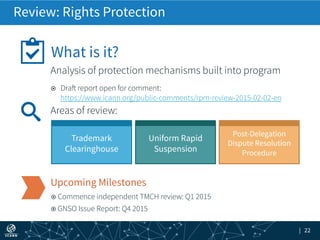 ICANN 52: New gTLD Program: Status, Reviews and Next Round | PPT
