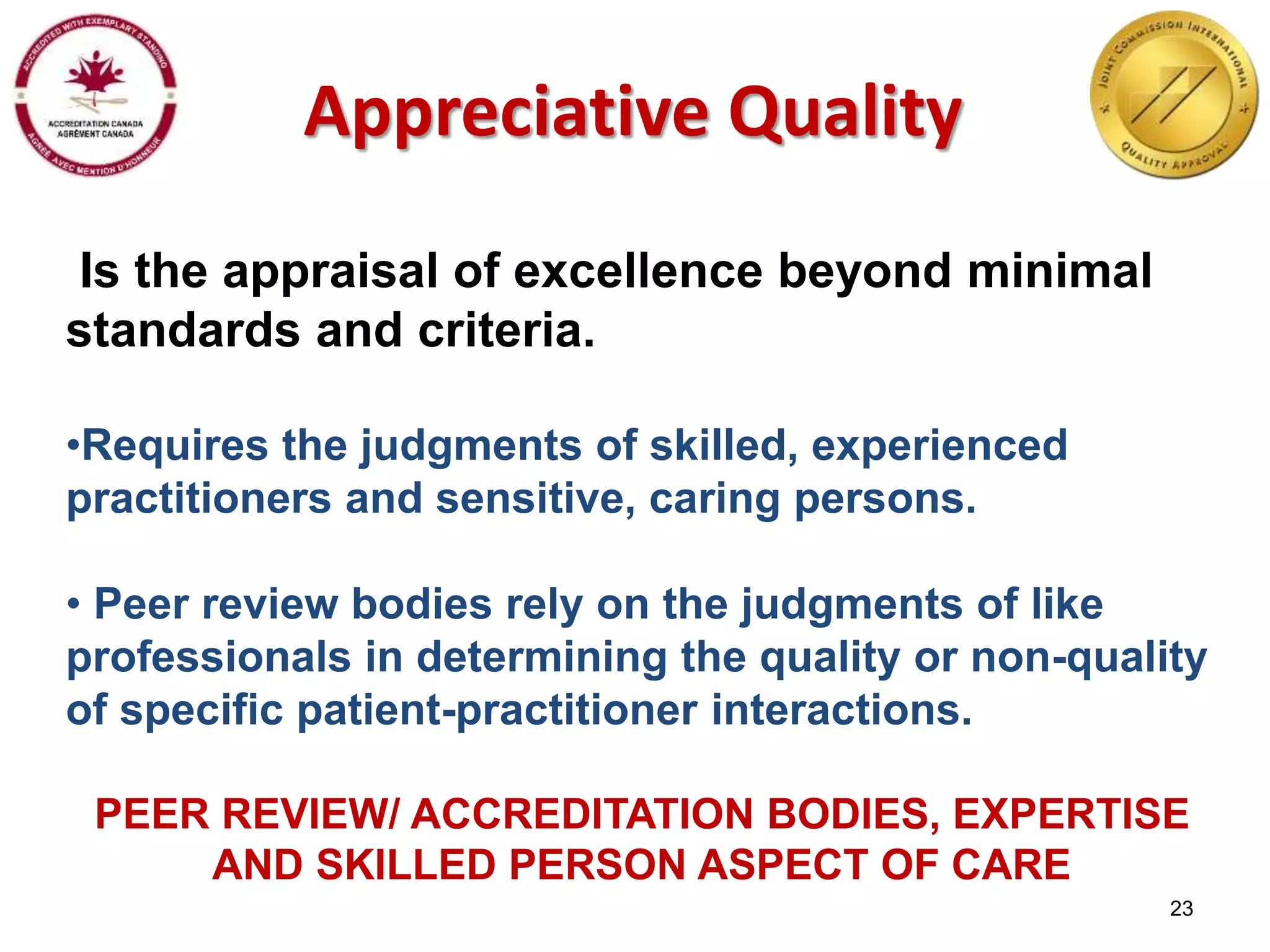 Healthcare Quality: Basic concepts | PPTX