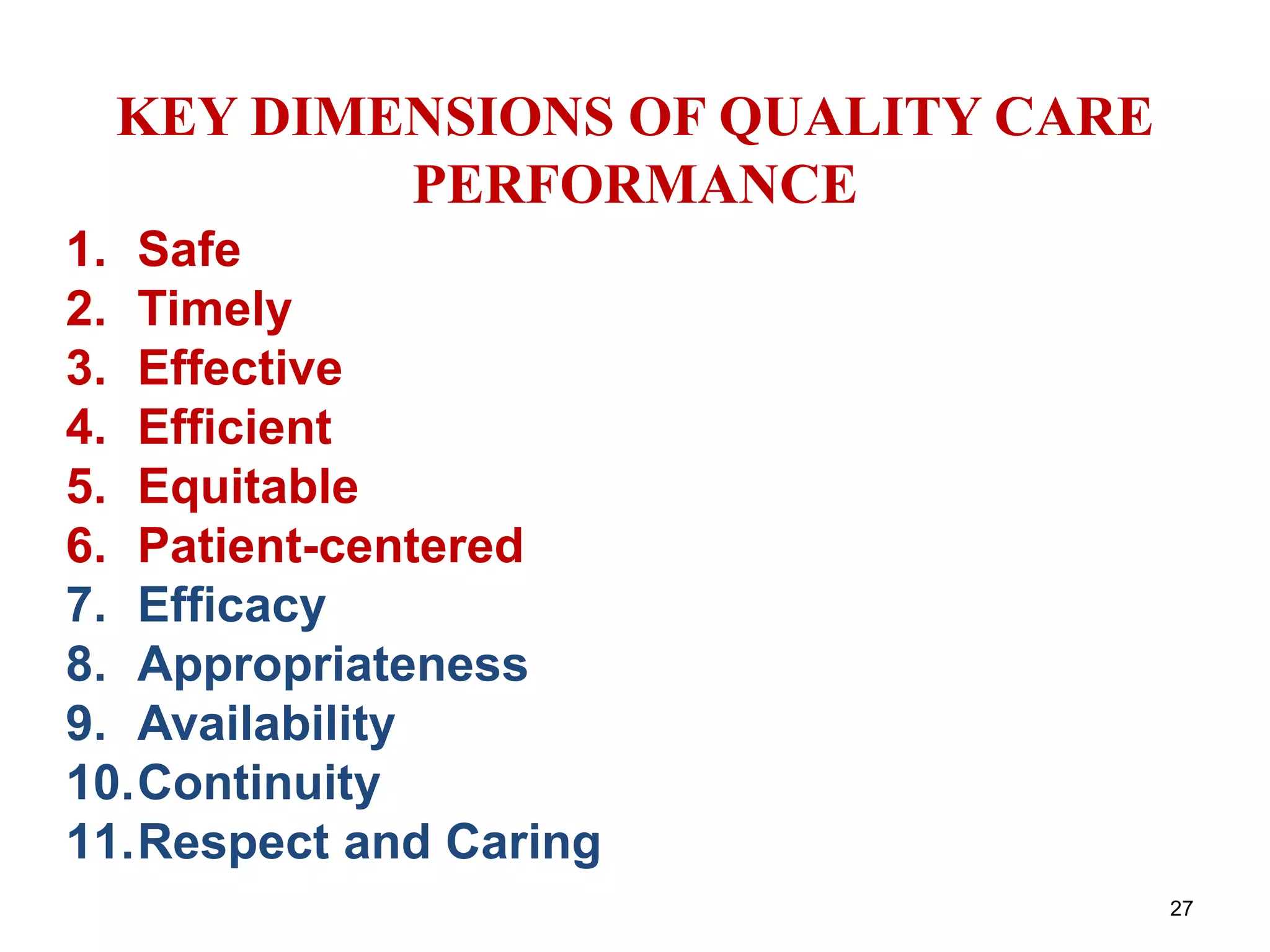 Healthcare Quality: Basic concepts | PPTX
