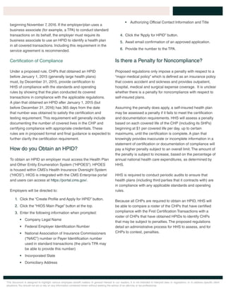 New health plan identifier & certifucation requirements for self ...