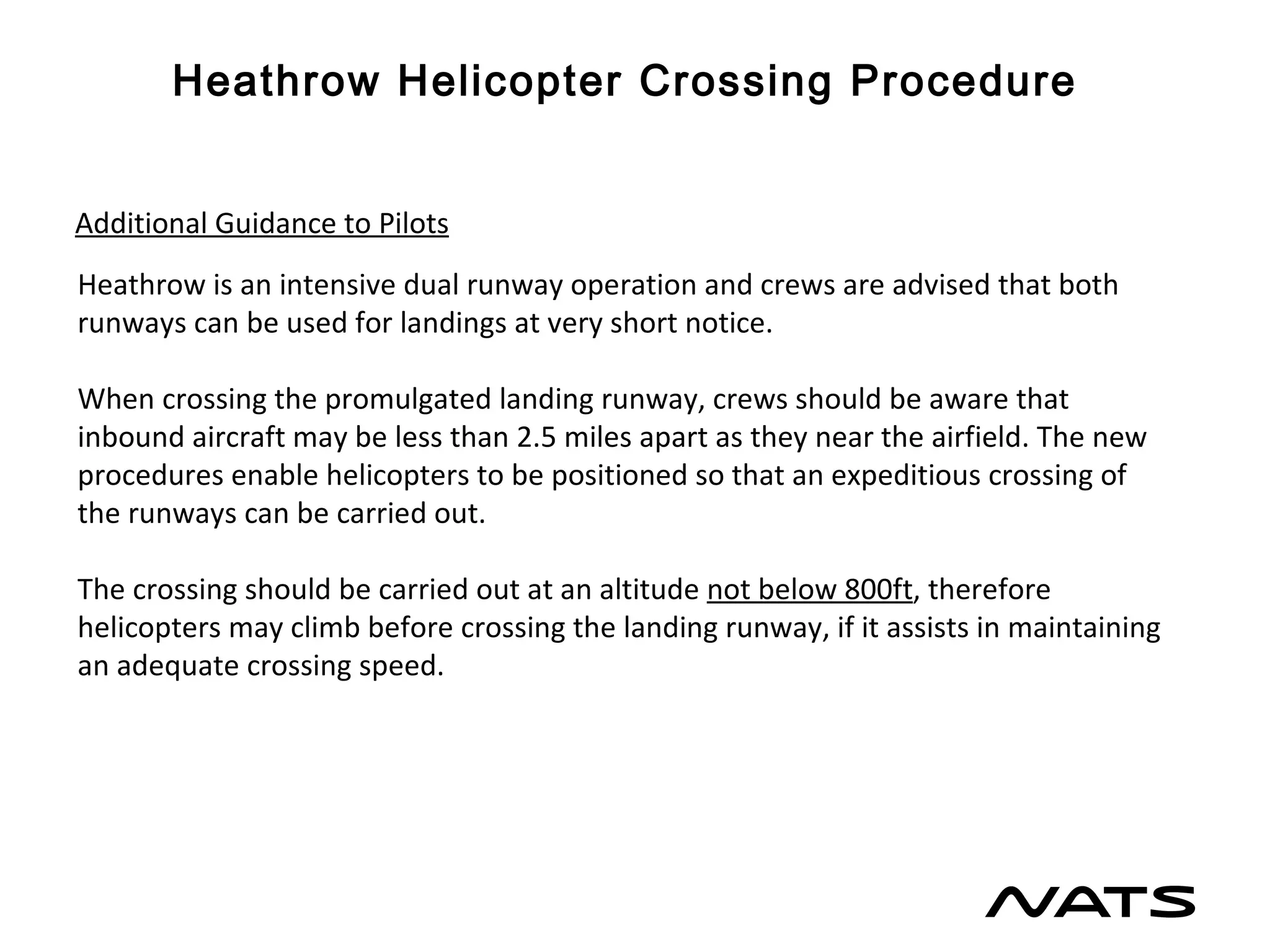 New Heathrow Helicopter Crossing Procedure | PPT