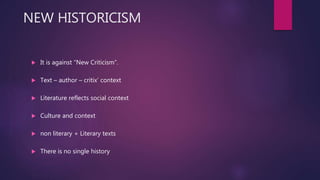 New historicism | PPTX