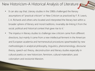 New Historicism A Historical Aanalysis of Literature | PPT
